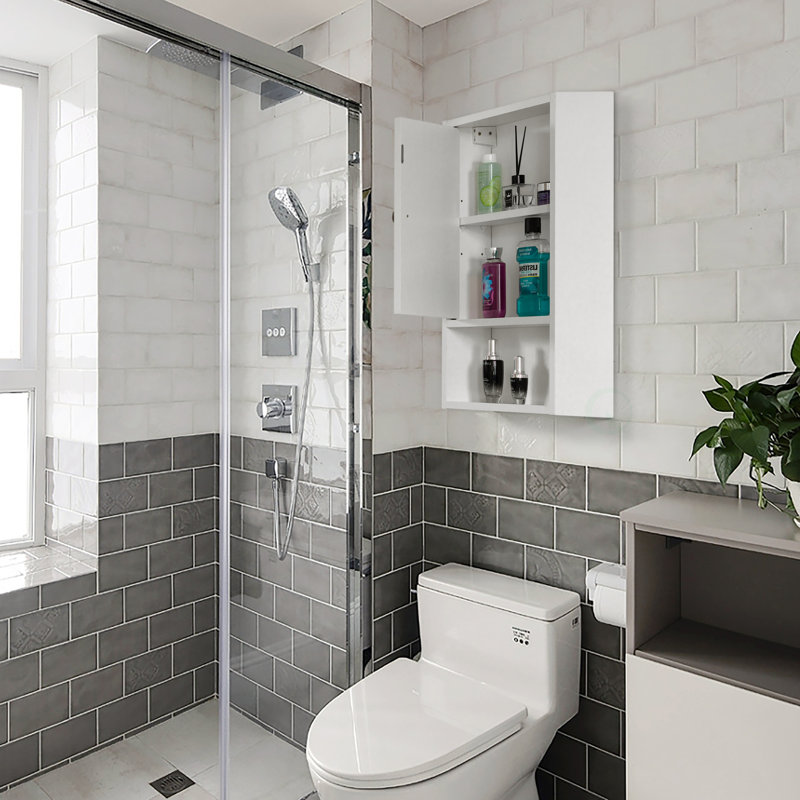 Latitude Run® Jacop 16.5" W x 27.5" H x 6.25" D Wall Mounted Bathroom Cabinet & Reviews | Wayfair